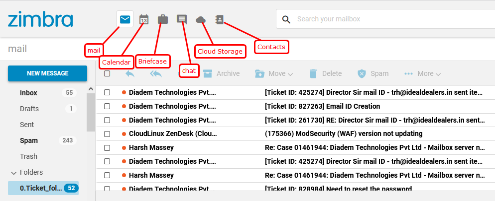 How to switch Zimbra Webmail from Classic to Modern UI - Diadem Technologies : Support Knowledgebase